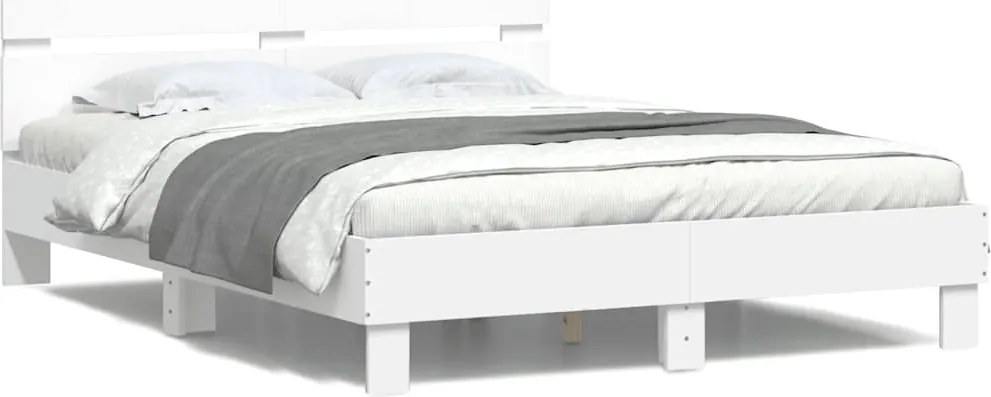 Rám postele s čelem a LED osvětlením bílý 140 x 200 cm 3207546