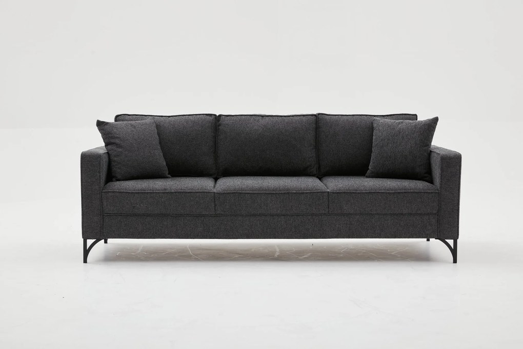 Hanah Home Třímístná pohovka BERLIN antracitová 222 cm 825BLC2796
