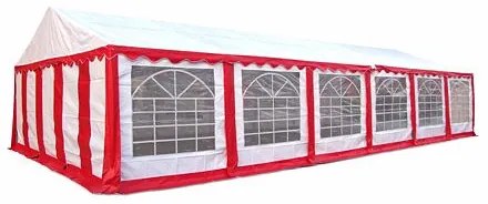 Párty stan 4x10m - PVC Standard Ohnivzdorný Barva: Modro-bílá