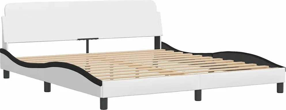 Rám postele bez matrace Zadar bílý a černý 180 x 200 cm umělá kůže 3208204