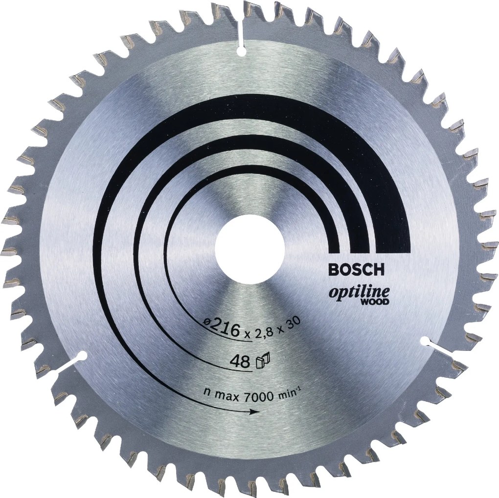 BOSCH Pilový kotouč Optiline Wood 216 ×2,6/1,6 × 30 T34 216 x 2.6/1.6 x 30 mm, 34 2608838409 Dostupné varianty: Pilový kotouč - Bosch Optiline Wood ø216 x 30 x 2,8 mm/60z.