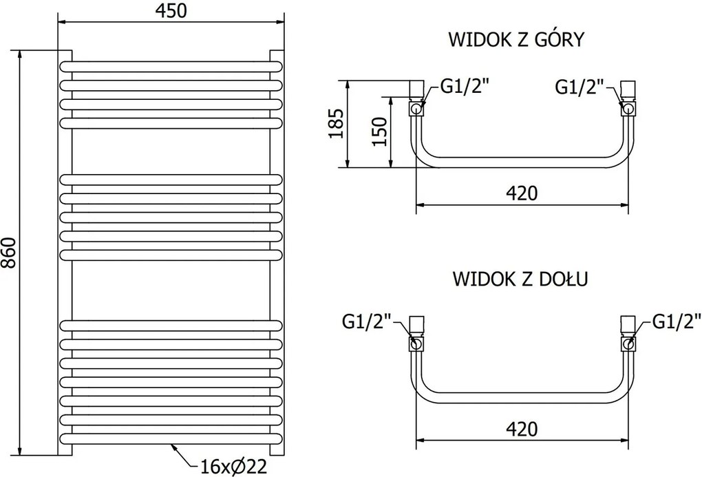 Mexen Apollo, elektrické topné těleso 860x450 mm + topná tyč 600 W, bílá, W117-0860-450-2600-20