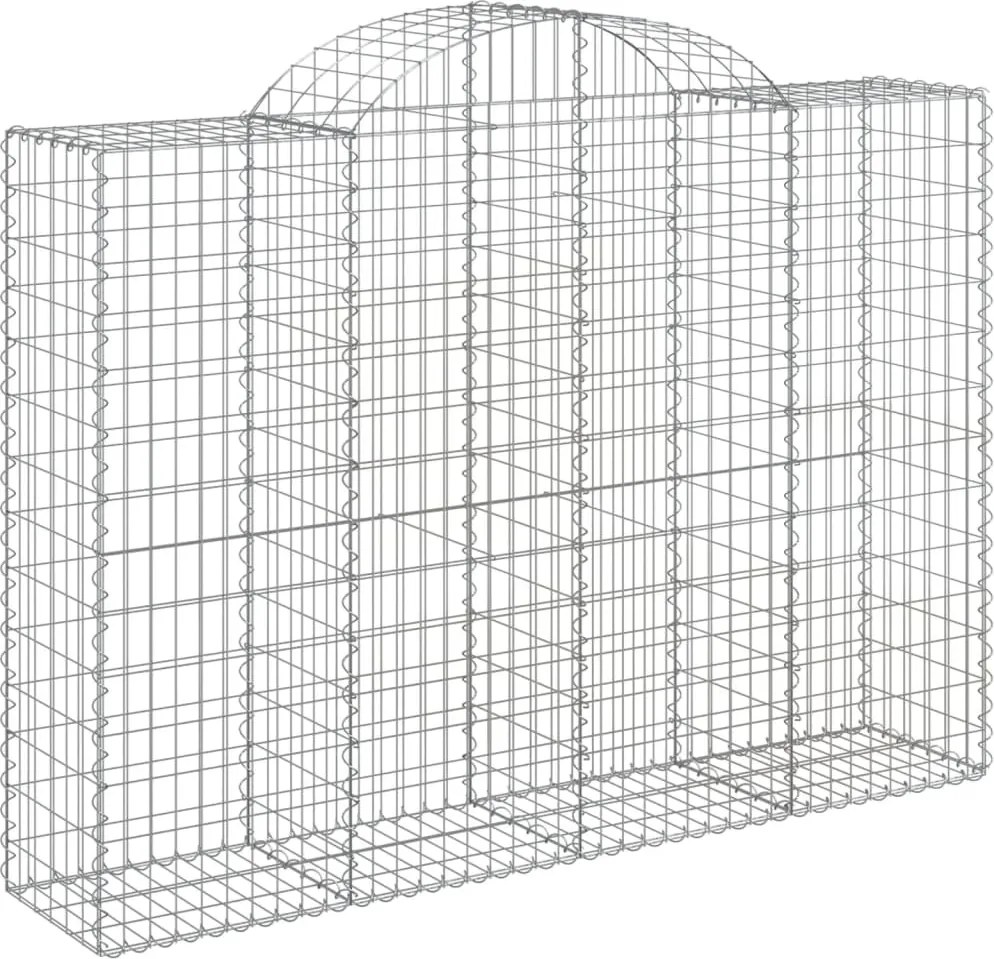Klenuté gabionové koše 3 ks 200x50x140/160cm pozinkované železo 3146363