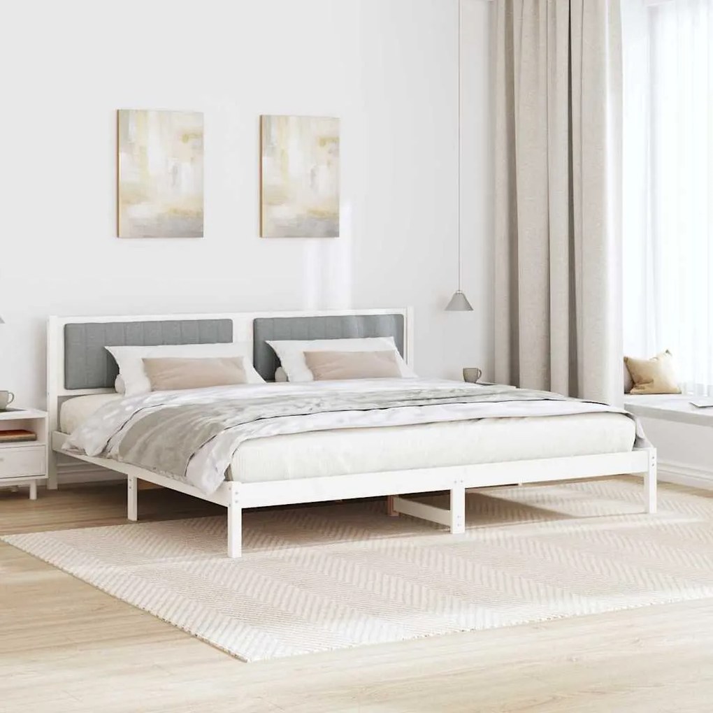 Rám postele Světle šedá 200 x 200 cm Masivní borové dřevo 3394242