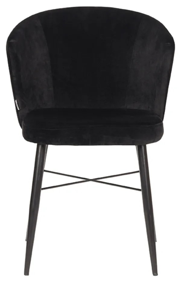 LABEL51 Sametová jídelní židle WAVE černá Color: Black UK-30.169