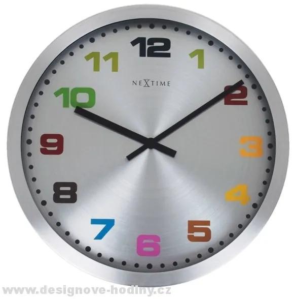 Designové nástěnné hodiny 2907kl Nextime Mercure color 45cm