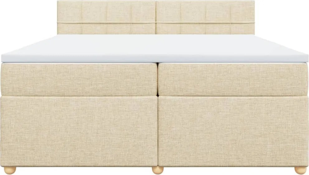 Box spring postel s matrací krémová 200x200 cm textil 3289092