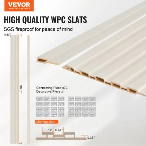 dřevěné lamelové akustické panely 8 KS 243,8 × 15,2 cm – Matná bílá