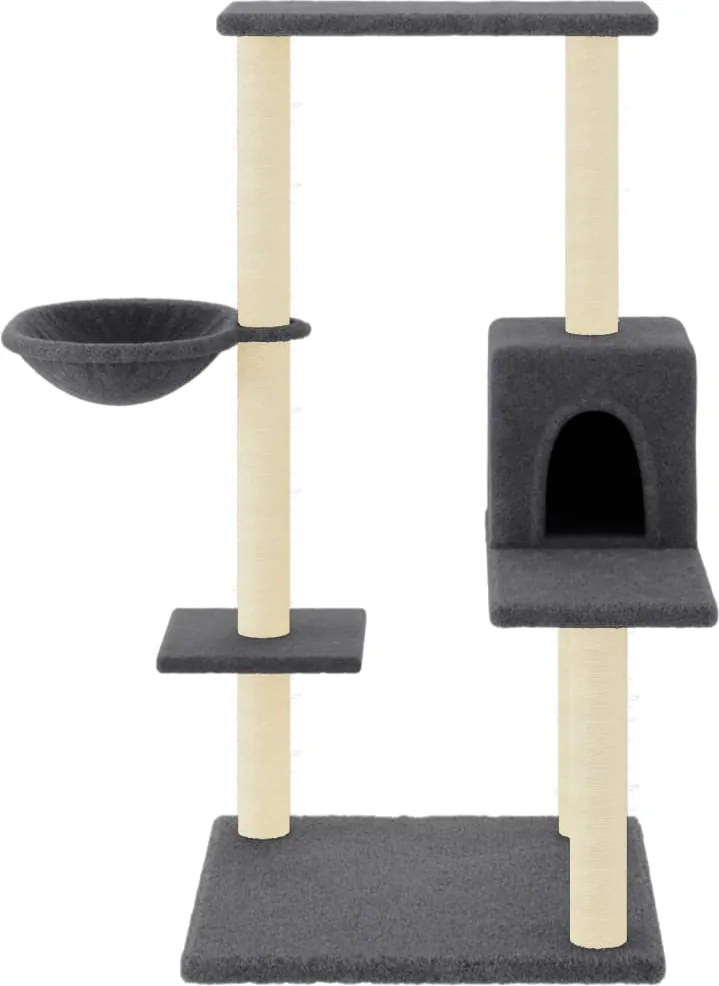 Škrabadlo pro kočky se sisalovými sloupky tmavě šedé 95 cm 172075