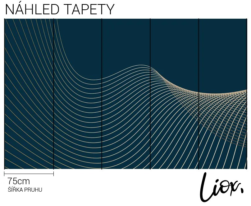 Liox Tapeta zlatá geometrická vlna