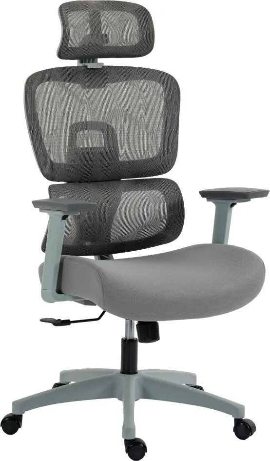 Ergonomická kancelářská židle COSMO - šedá síťovina / nosnost 150 kg