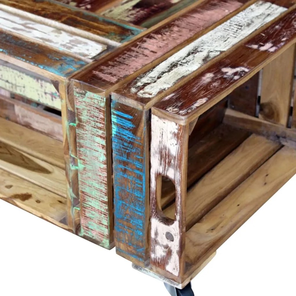 vidaXL Konferenční stolek masivní recyklované dřevo 70x70x35 cm [243306]