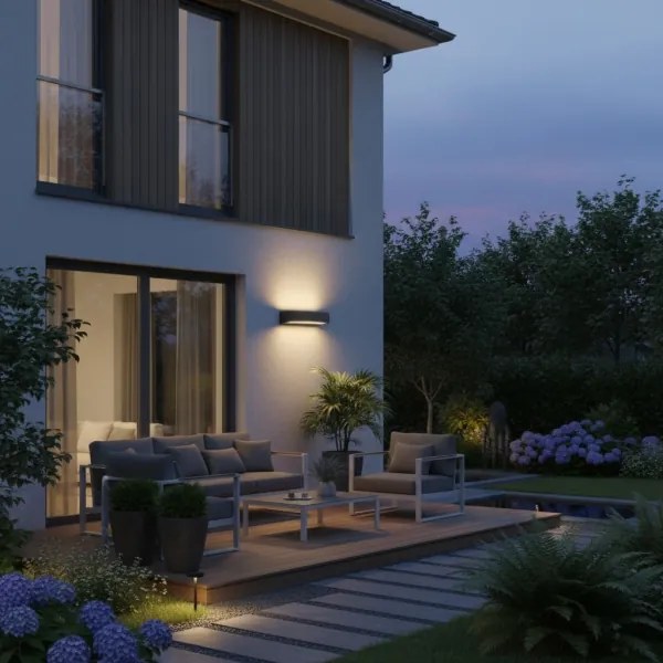 Ideal Lux - Venkovní nástěnné svítidlo ANDROMEDA 2xE27/60W/230V IP55 černá