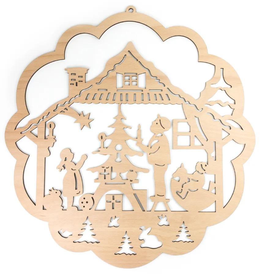 Živá Zeď Dřevěná nástěnná dekorace Vánoční atmosféra