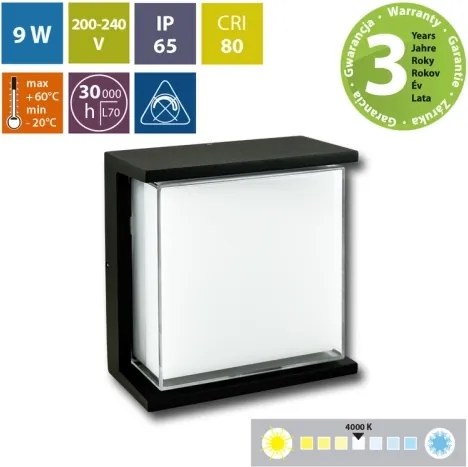 LED svítidlo McLED Leon 10W 4000K IP65 černá ML-513.035.19.0
