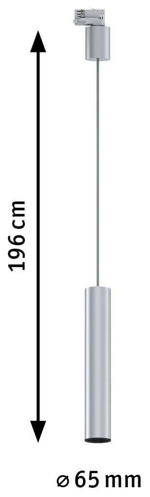 Paulmann 95397 ProRail3 Artemons, stříbrné závěsné svítidlo, 1x10W GU10, výška 38cm
