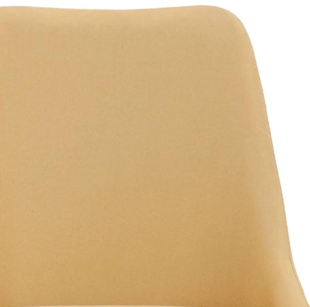 Otočné jídelní židle 4 ks žluté textil,  3090178