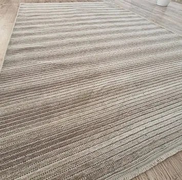 HU Béžový pruhovaný koberec Saloon Beige Rozměr: 50x80 cm
