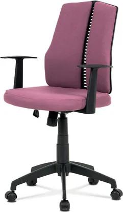 Kancelářská židle, látka bordó, houpací mechanismus, kříž plast černý, plastová kolečka
