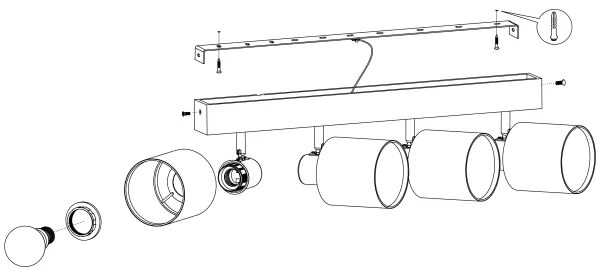 Eglo 99492 - Bodové svítidlo BATALLAS 4xE27/10W/230V