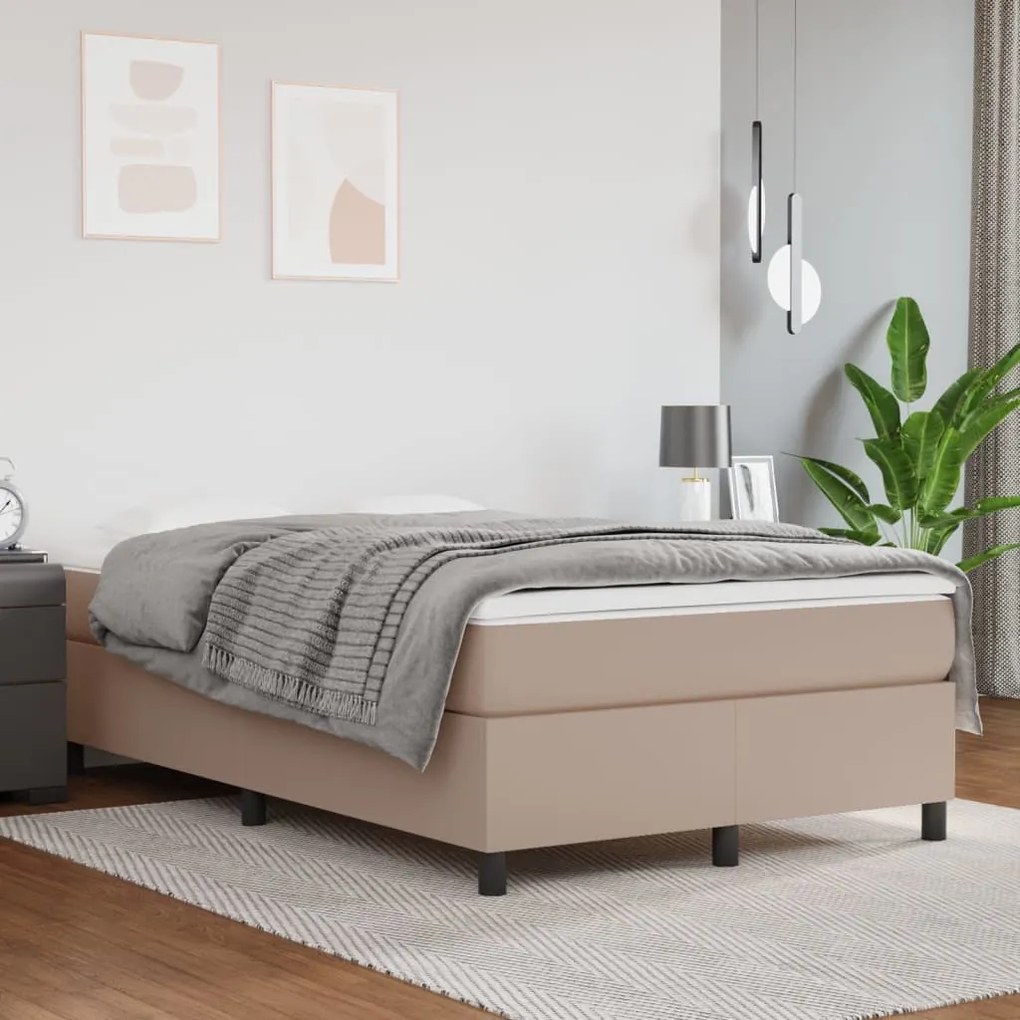 Box spring postel s matrací cappuccino 120x200 cm umělá kůže 3144601
