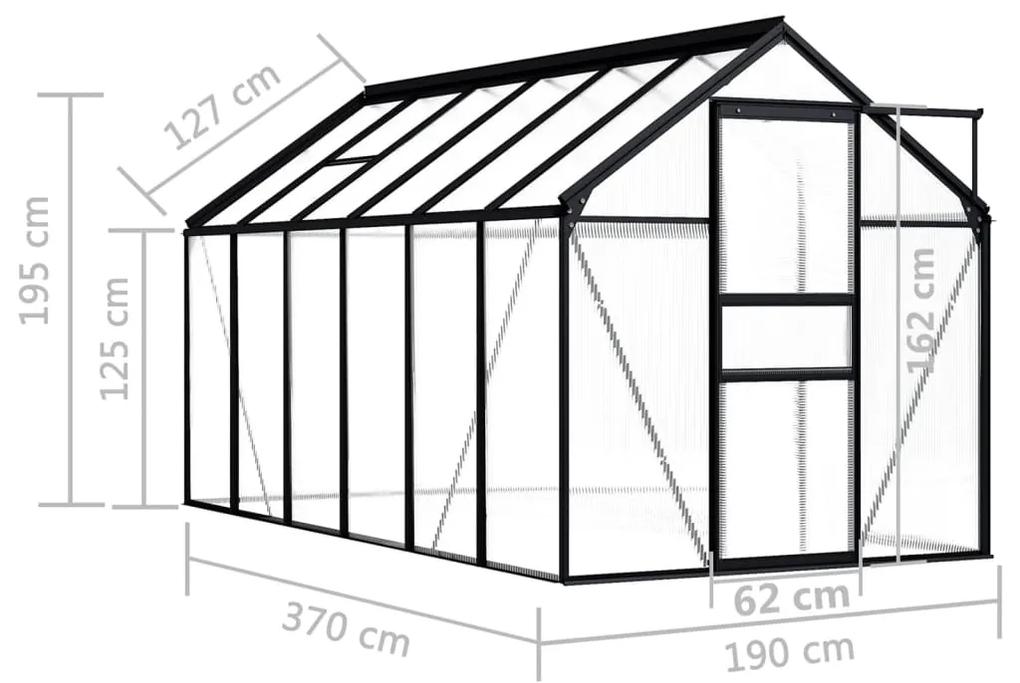 Skleník antracitový hliníkový 7,03 m²