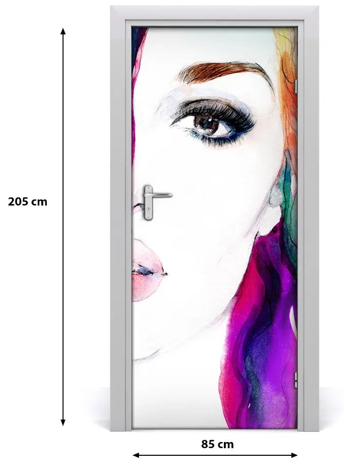 Samolepící fototapeta na dveře Abstrakce žena 85x205 cm