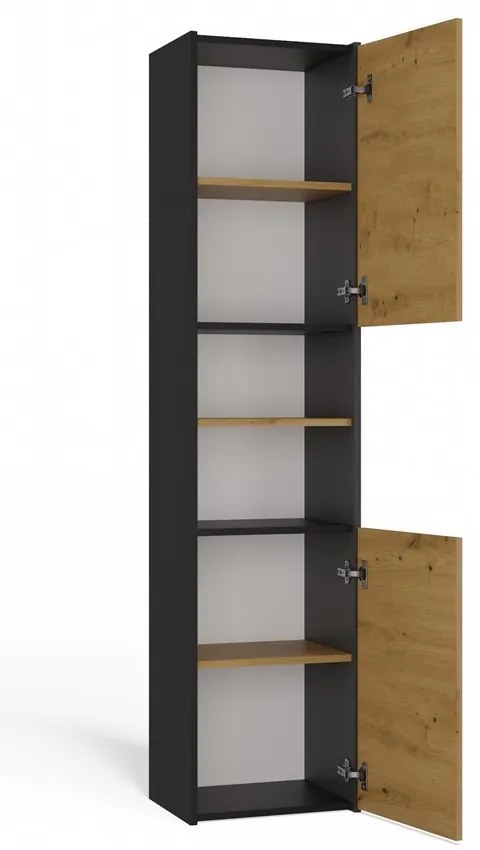 Koupelnová skříňka S40 Antracit + dub artisan