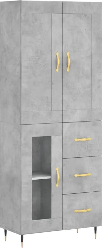 Skříň highboard betonově šedá 69,5x34x180 cm kompozitní dřevo 3199925
