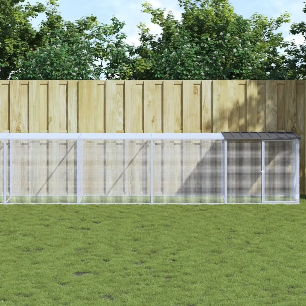 Klec pro kuřata se střechou antracitová 803 x 98 x 90 cm ocel 3189042