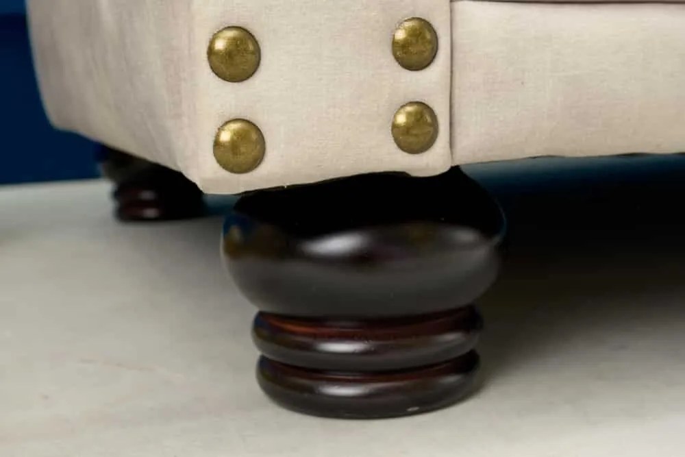 Designová dvousedačka Chesterfield 150 cm šampaňský samet - skladem