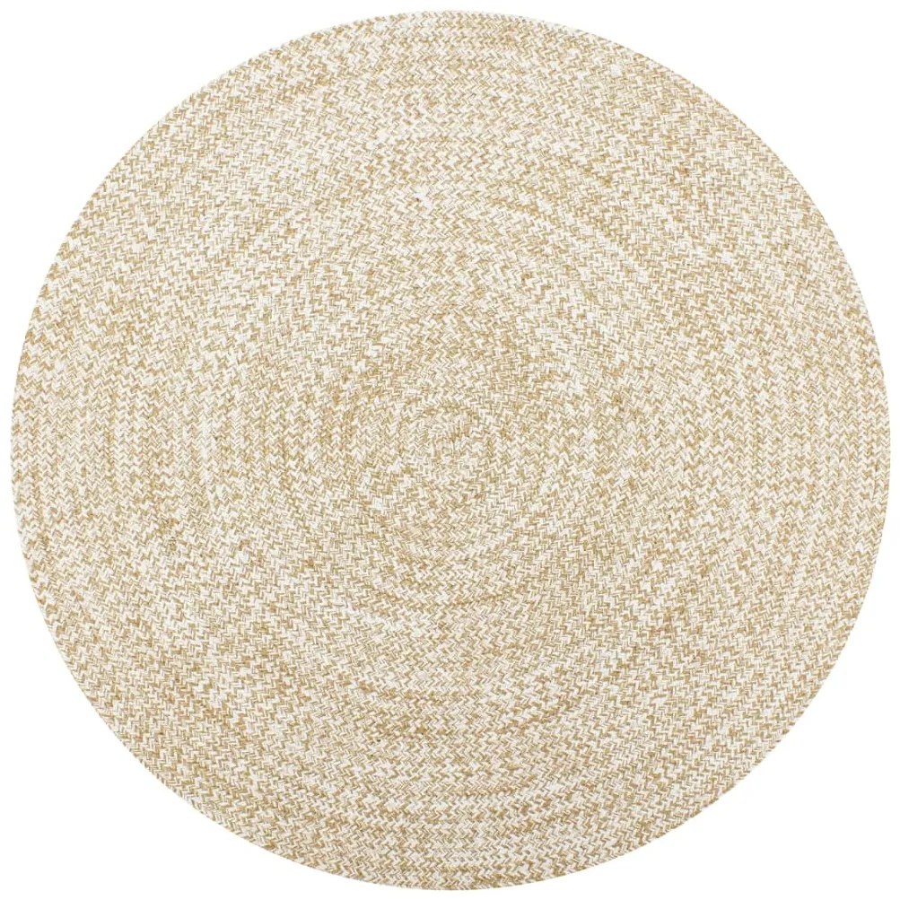 133722 vidaXL Ručně vyráběný koberec juta bílý a přírodní 90 cm