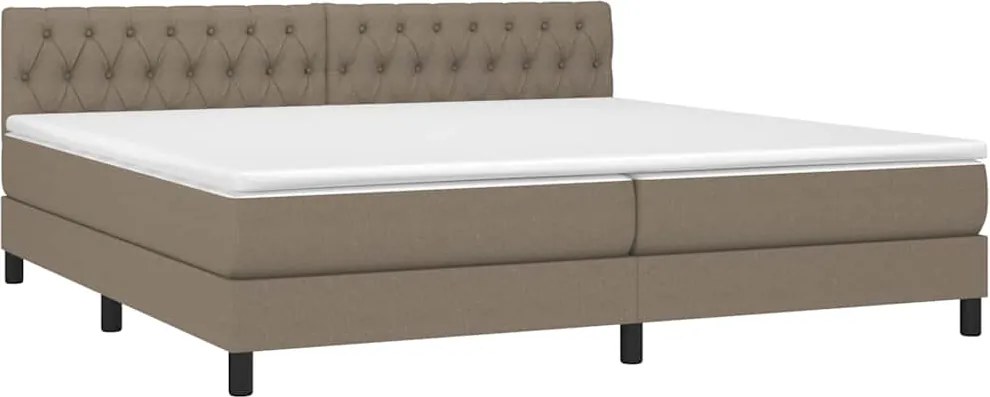 Box spring postel s matrací a LED taupe 200x200 cm textil 3133425