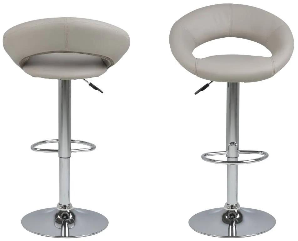 Designová barová židle Navi šedohnědá a chromová