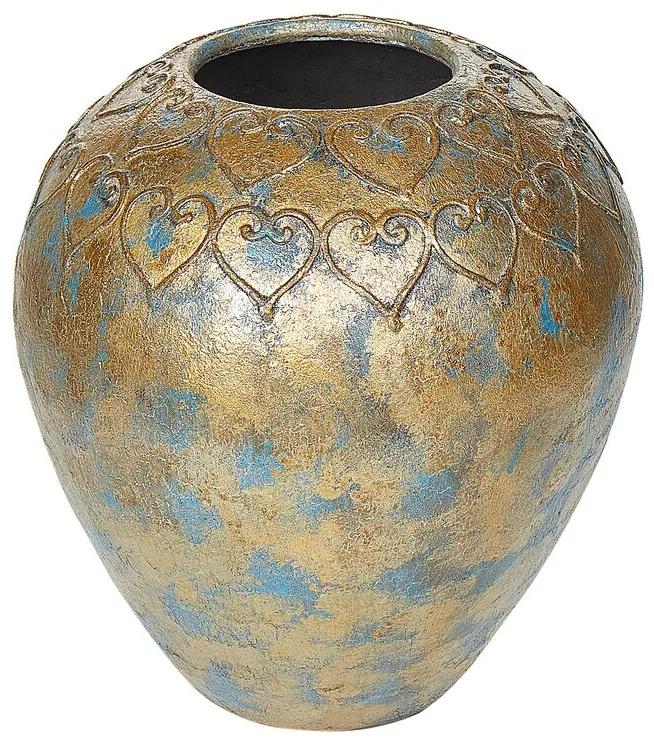 Dekorativní váza zlato - modrá NIDA Beliani