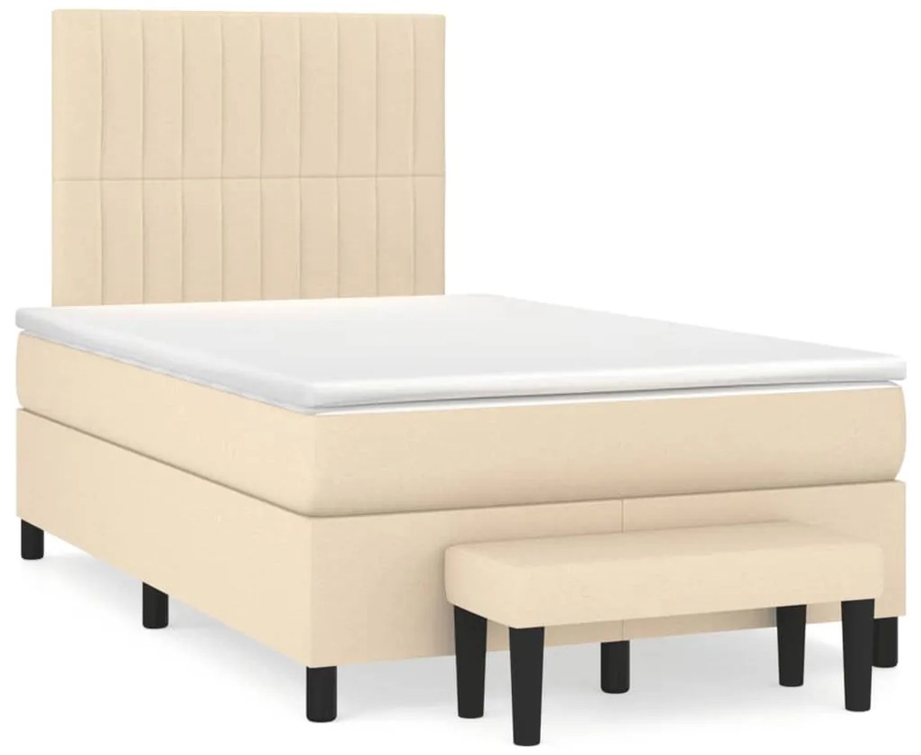 Box spring postel s matrací krémová 120x190 cm textil 3270374