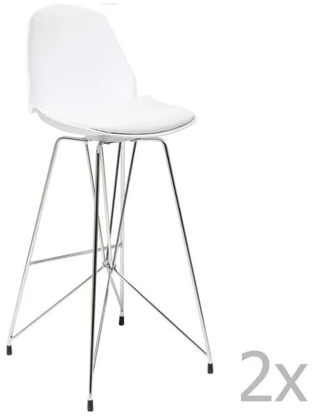 Sada 2 bílých barových židlí Kare Design Wire White