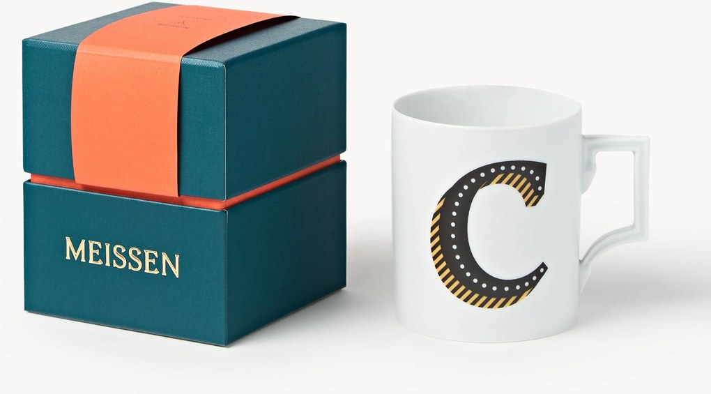 Westwing x MEISSEN, ručně vyrobený hrnek Initials's dekorací Motif