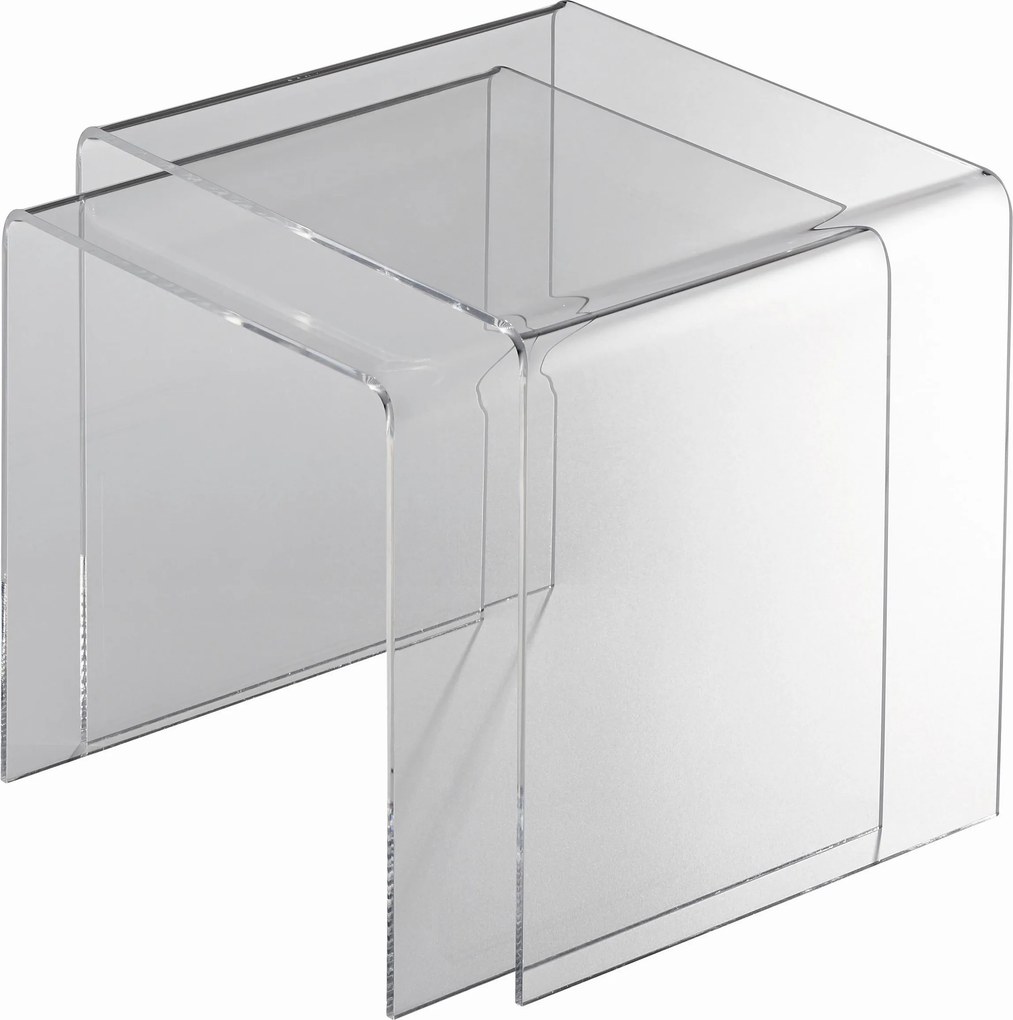 XXXLutz SADA ODKLÁDACÍCH STOLKŮ, čiré, plast, 40/33/36/33/33 cm - Online Only konferenční stolky - 000476000301