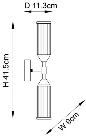 Endon 92229 - Nástěnné svítidlo TOUR 2xG9/3W/230V mosaz