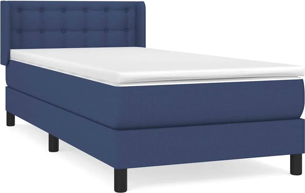 Box spring postel s matrací modrá 80x200 cm textil 3129991