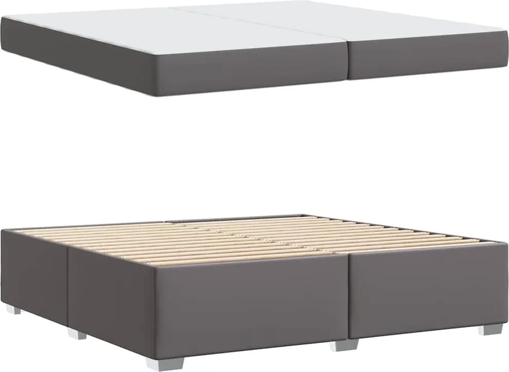 Rám postele Šedá 200 x 200 cm PVC 3399252
