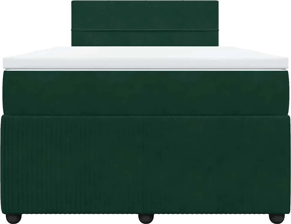 Box spring postel s matrací tmavě zelená 120x190 cm samet 3287689