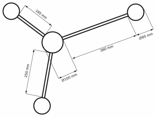 LED Nástěnné svítidlo JOY 3xGX53/6W/230V černá