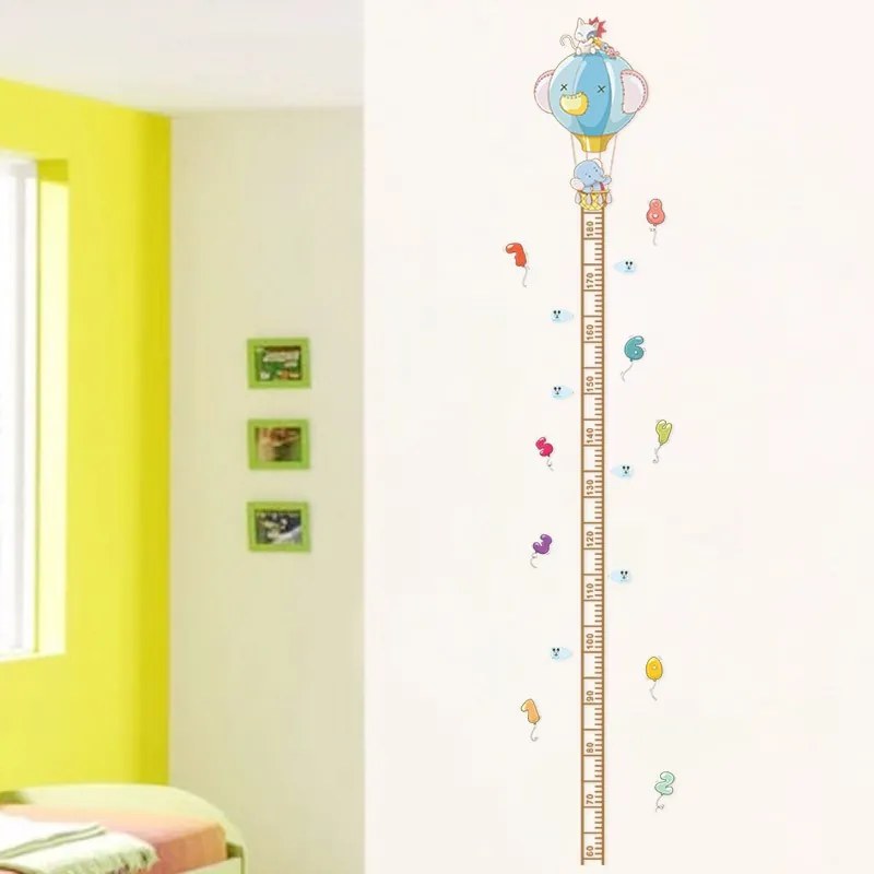 PIPPER | Samolepka na zeď "Dětský metr - Balóny" 165x45 cm