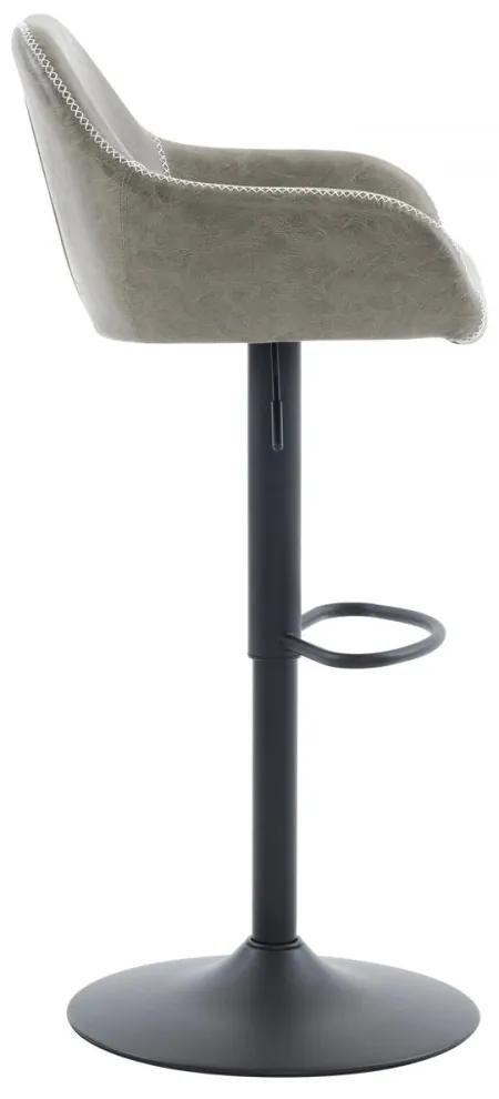 Židle barová, potah šedá látka v dekoru vintage kůže, chromová podnož AUB-716 GREY3