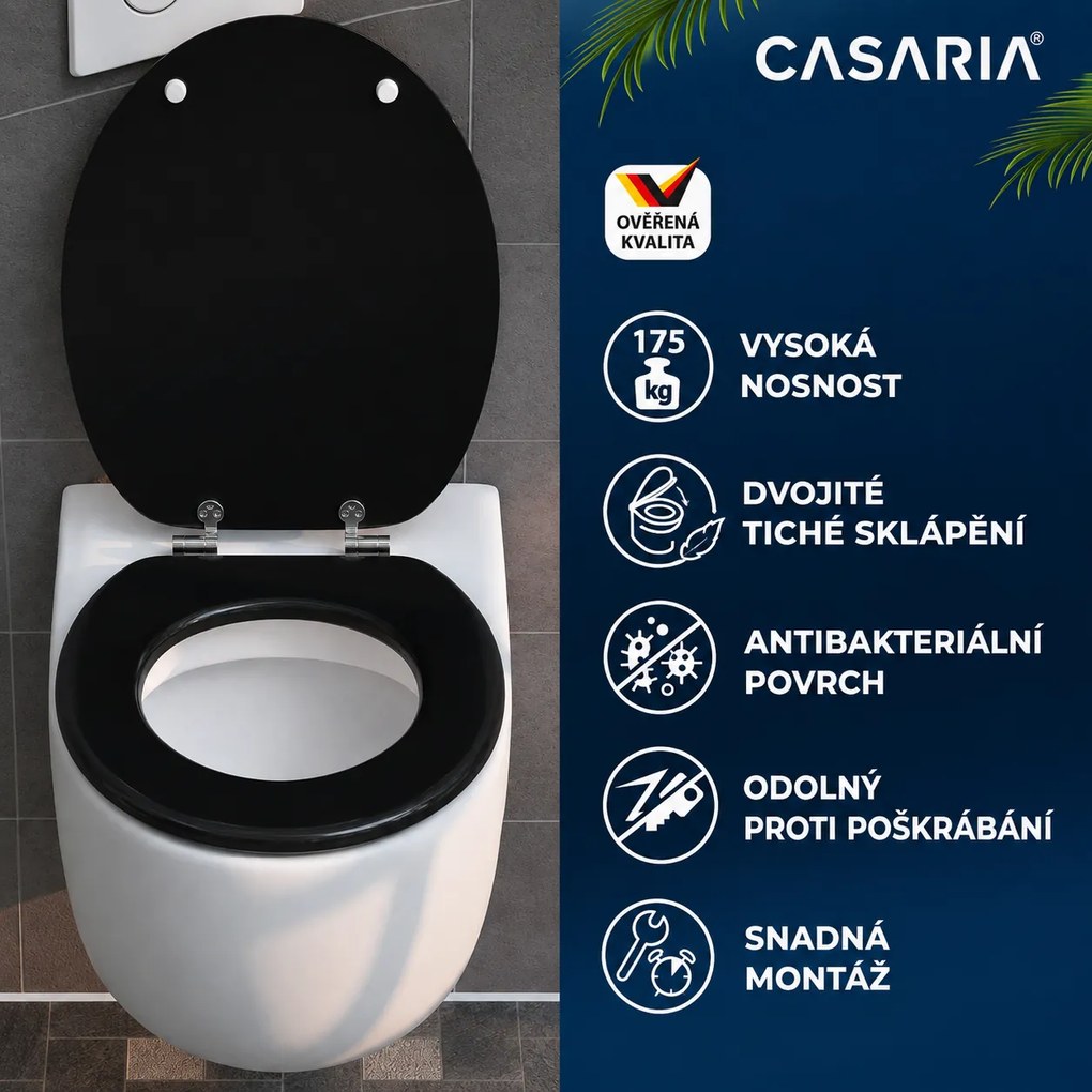 WC sedátko s automatickým spouštěním černé 108584