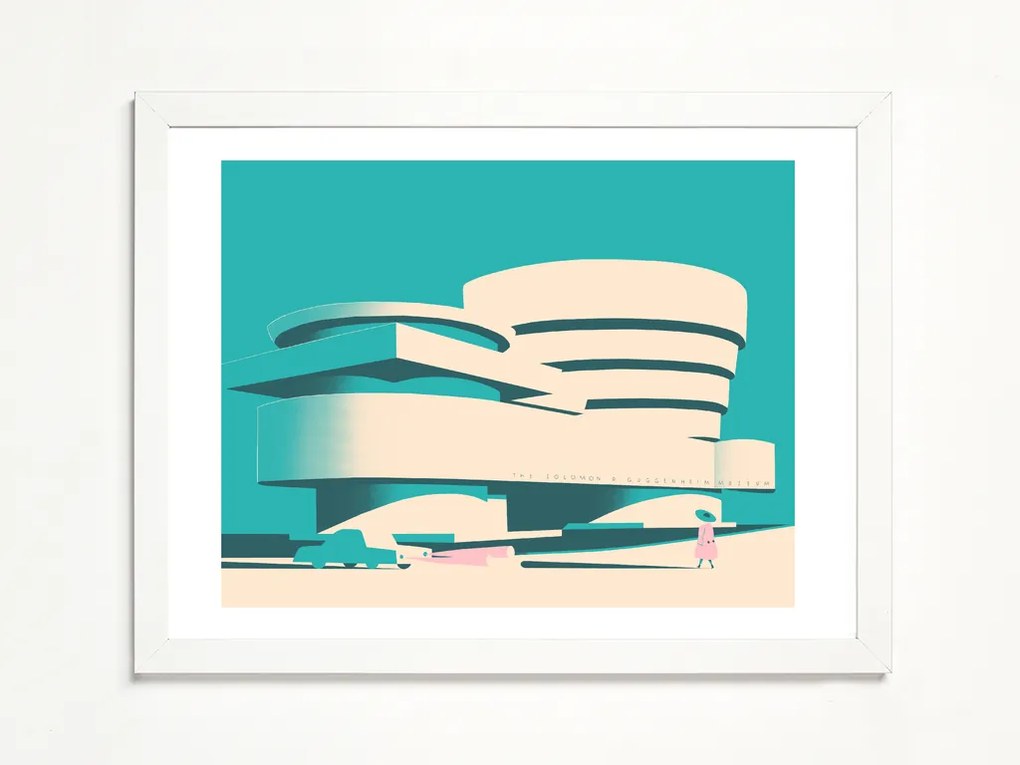 Patrik Antczak | Guggenheim | Časově limitovaná edice Rám: Bílý, Velikost: 50 x 70 cm
