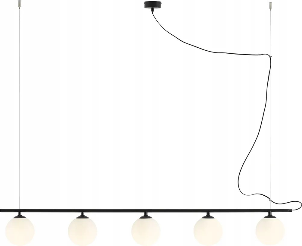 Závěsná Lampa Beryl Glass 5 Black 1006F1 Aldex