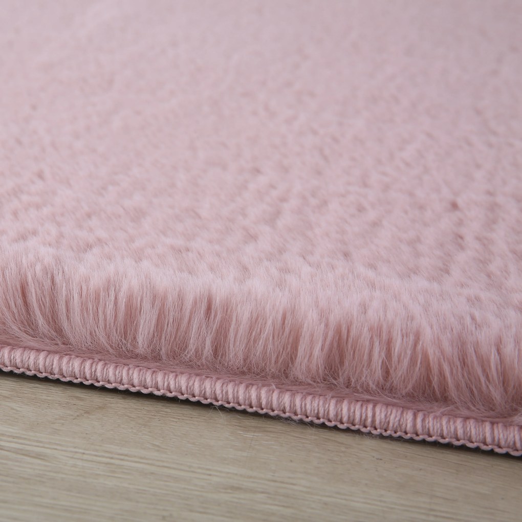 Ayyildiz, Běhoun Pouffy 5100 Rose, 80x250, růžová, obývací pokoj